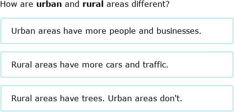 IXL | Compare urban, suburban, and rural areas | 3rd grade social studies