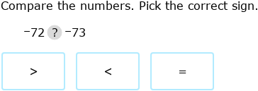 IXL | Compare integers | 6th grade math
