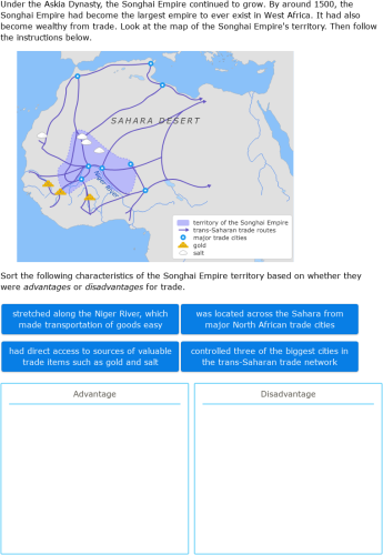 IXL | The Songhai Empire | 6th grade social studies