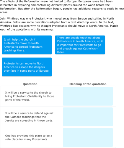 IXL | The Reformation | 8th grade social studies