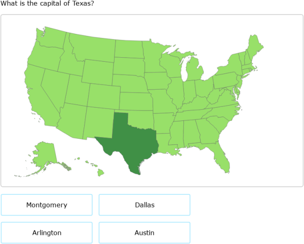 IXL | Identify state capitals of the Southeast | 4th grade social studies