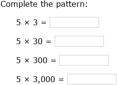 IXL | Multiplication patterns over increasing place values | 5th grade math
