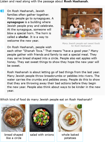IXL | Rosh Hashanah | Kindergarten social studies