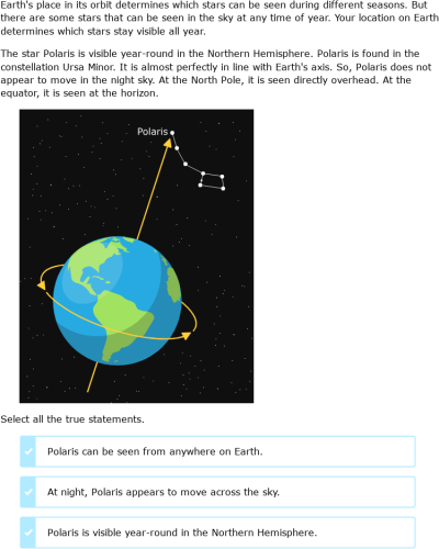 IXL | Constellations and the changing night sky | 6th grade science