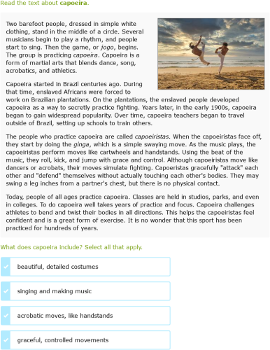 IXL | Read about sports and hobbies | 5th grade language arts