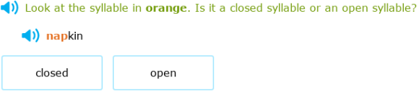 IXL | Is the syllable open or closed? | 4th grade language arts