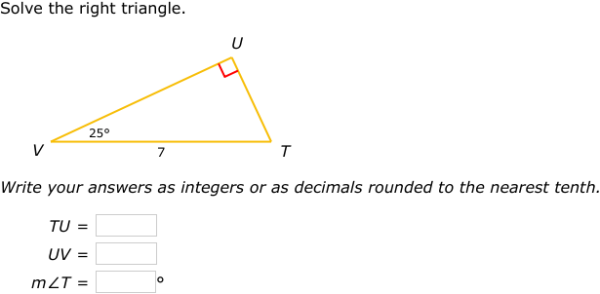 IXL - Solve a right triangle (Precalculus practice)