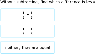 IXL | Compare differences of unit fractions | 4th grade math