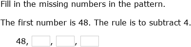 IXL | Use a rule to complete a number pattern | 4th grade math