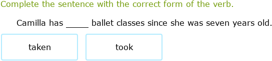IXL | Choose between the past tense and past participle | 7th grade ...
