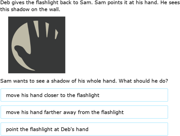 IXL | Investigate shadows | 1st grade science
