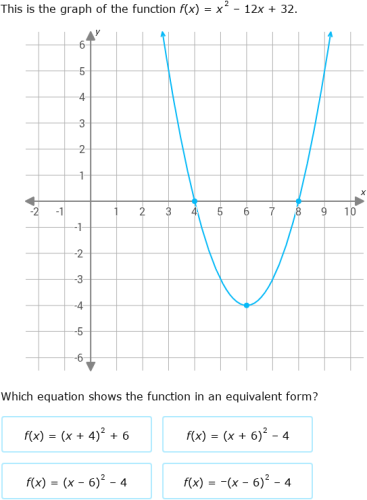 IXL - Checkpoint: Graphs and transformations of quadratic functions (Algebra 1 practice)