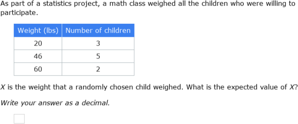 IXL - Expected values of random variables (Geometry practice)