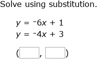 IXL | Solve a system of equations using substitution | 8th grade math