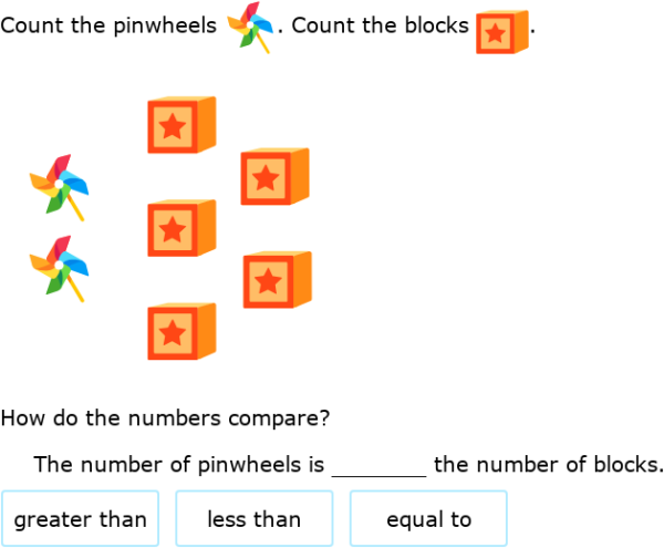 IXL | Greater than, less than, or equal to - compare by counting up to ...