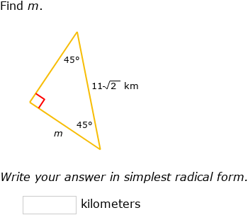 IXL - 45-45-90 right triangles (Geometry practice)