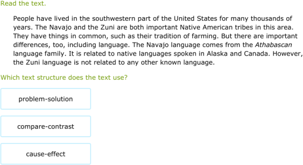 IXL | Identify text structures | 4th grade language arts