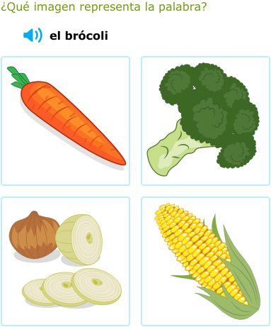 IXL | Recognize fruits and vegetables | Spanish