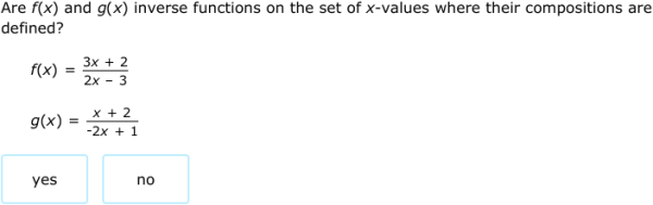 IXL - Check whether two rational functions are inverses (Precalculus ...