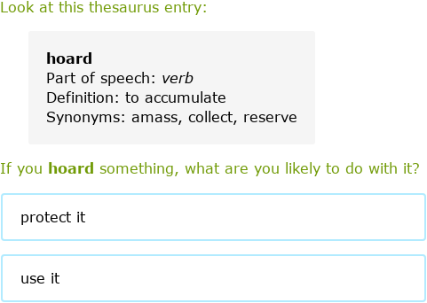 IXL | Use thesaurus entries | 4th grade language arts