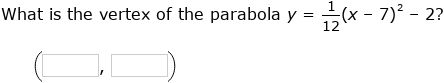 IXL - Find the vertex of a parabola (Algebra 2 practice)