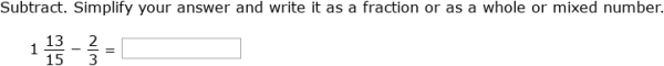 IXL | Subtract fractions from mixed numbers | 5th grade math
