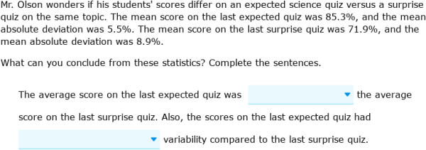 IXL | Interpret mean and mean absolute deviation | 6th grade math