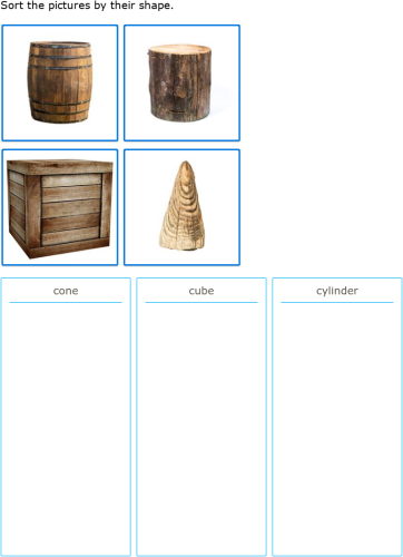 IXL | Sort objects by three-dimensional shape | 1st grade science
