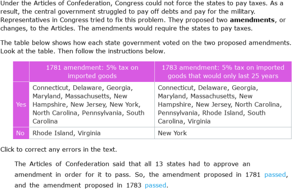IXL | The Articles of Confederation | 7th grade social studies