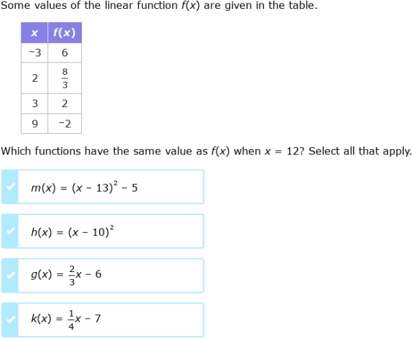 IXL - Checkpoint: Quadratic and exponential functions (Algebra 1 practice)