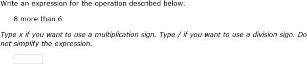 IXL | Write numerical expressions: one operation | 5th grade math