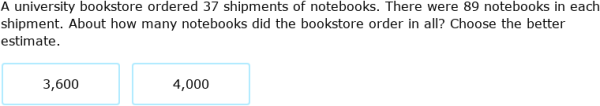 IXL | Estimate products: word problems | 4th grade math