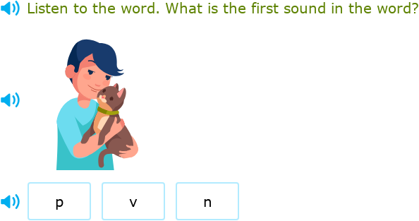 IXL | Identify the first sound in a word | Pre-K language arts