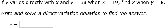 IXL | Write and solve direct variation equations | 8th grade math