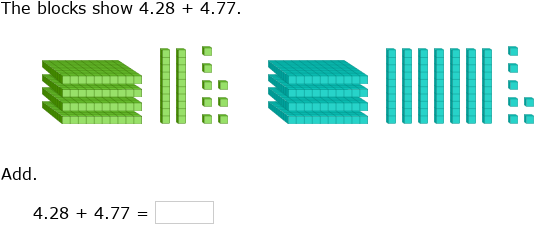 IXL | Add decimals using blocks | 4th grade math