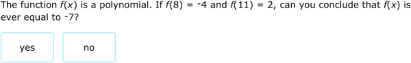 IXL - Intermediate Value Theorem (Calculus practice)