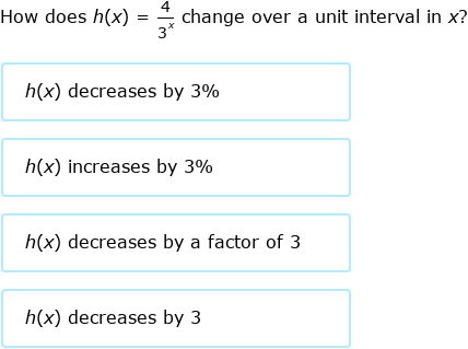IXL - Linear and exponential functions over unit intervals (Precalculus ...
