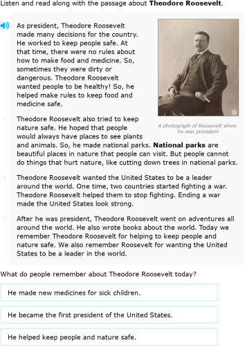 IXL | Theodore Roosevelt | Kindergarten social studies