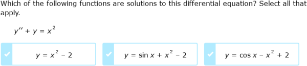 IXL - Verify solutions to differential equations (Calculus practice)