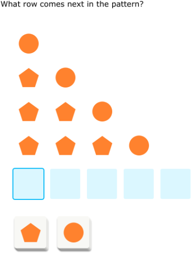 IXL | Find the next row in a growing pattern of shapes | 4th grade math