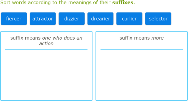 IXL | Sort words with shared prefixes and suffixes by meaning | 5th ...