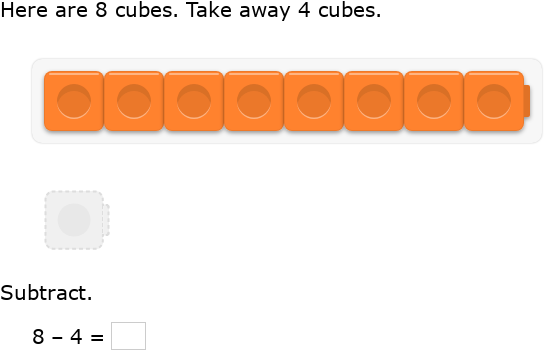 IXL | Subtract from 8 and 9 with cubes | Kindergarten math