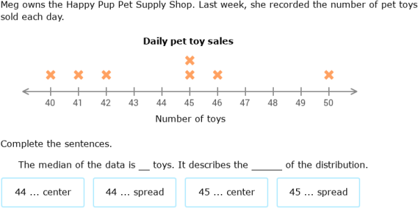 IXL - Describe distributions in line plots (Algebra 1 practice)