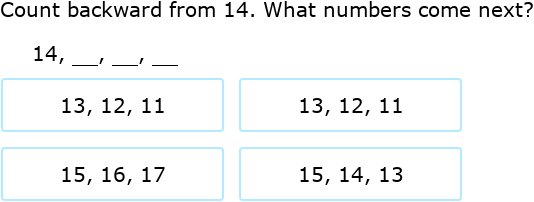 IXL | Counting backward - up to 20 | 1st grade math