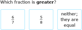 IXL | Compare fractions with unlike denominators | 5th grade math