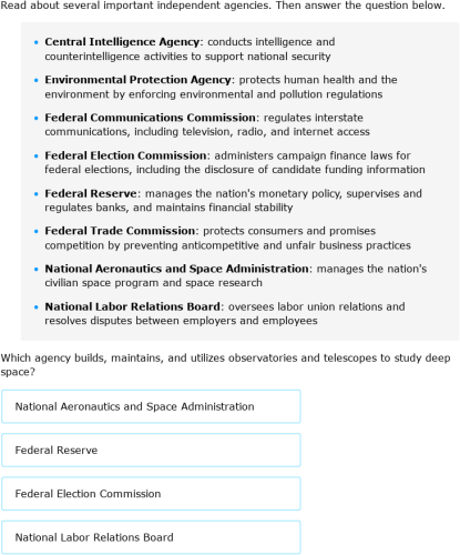 IXL - Executive departments and independent agencies (Civics ...
