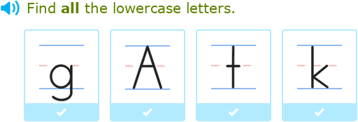 IXL | Find the lowercase letters | Kindergarten language arts