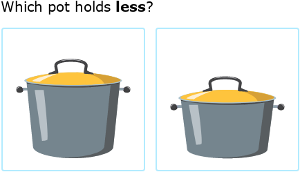 IXL | Holds more or less | 1st grade math
