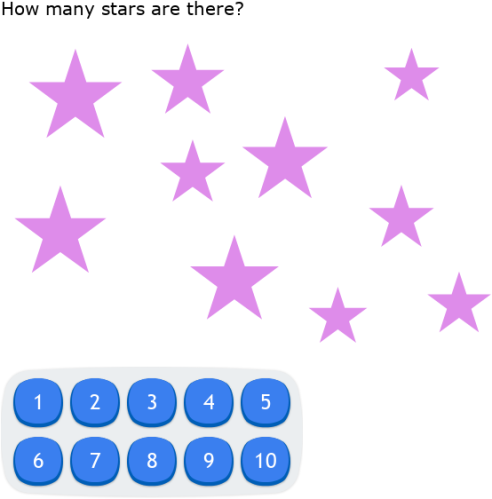IXL | Count scattered shapes - up to 10 | Kindergarten math