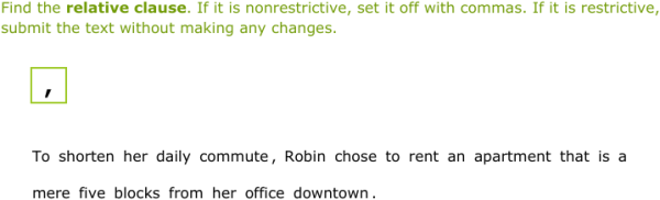 IXL | Commas with nonrestrictive elements | 8th grade language arts